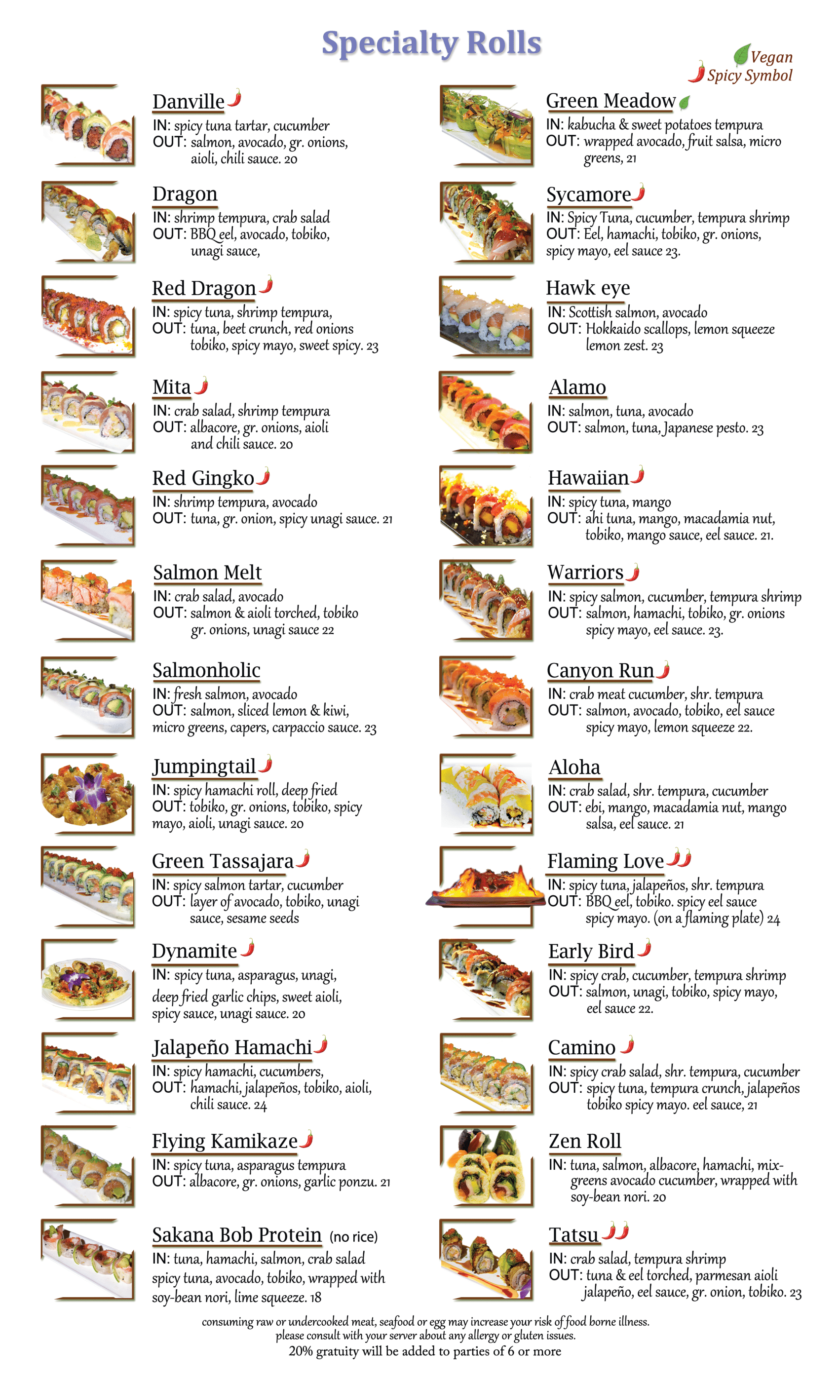 Menu – Blue Sakana Blackhawk